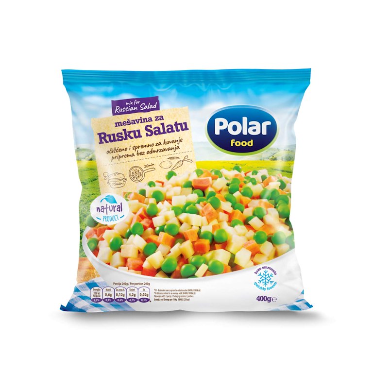 Smrznuto povrće mešavina za rusku salatu 400g Polar Food