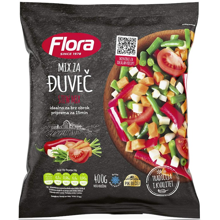 Mešavina povrća za đuveč smrznuta 400g Flora