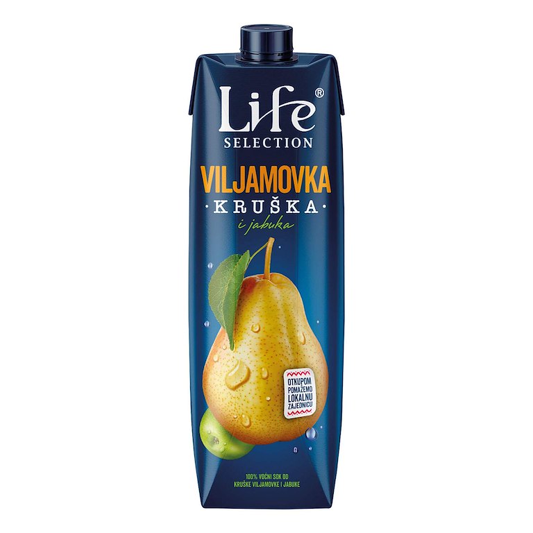 Sok jabuka i kruška 100% 1l Life