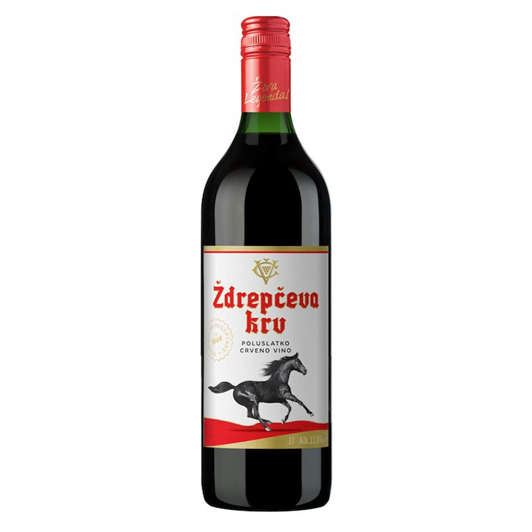 Vinarija Coka Ždrepceva Krv poluslatko crveno vino 1l