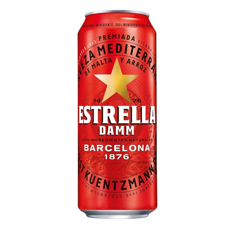 Estrella Damm pivo 0,5l limenka