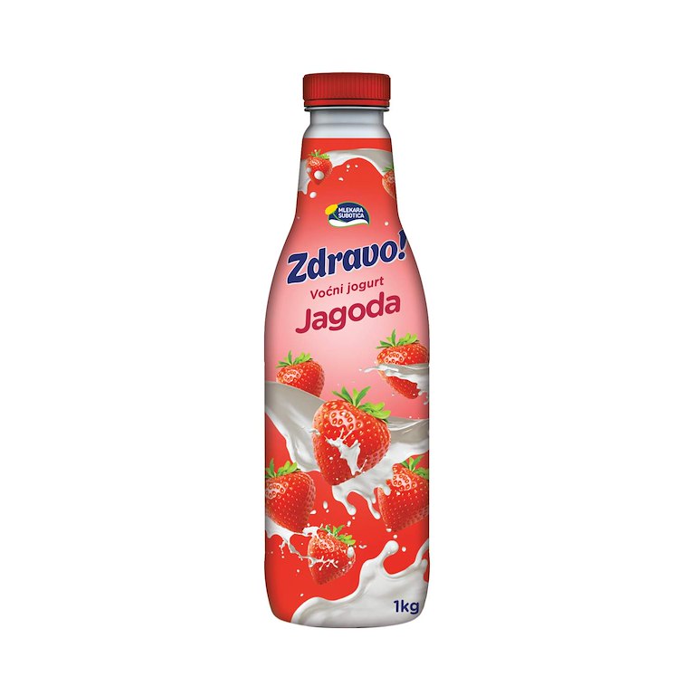 Jogurt voćni jagoda 1kg Zdravo