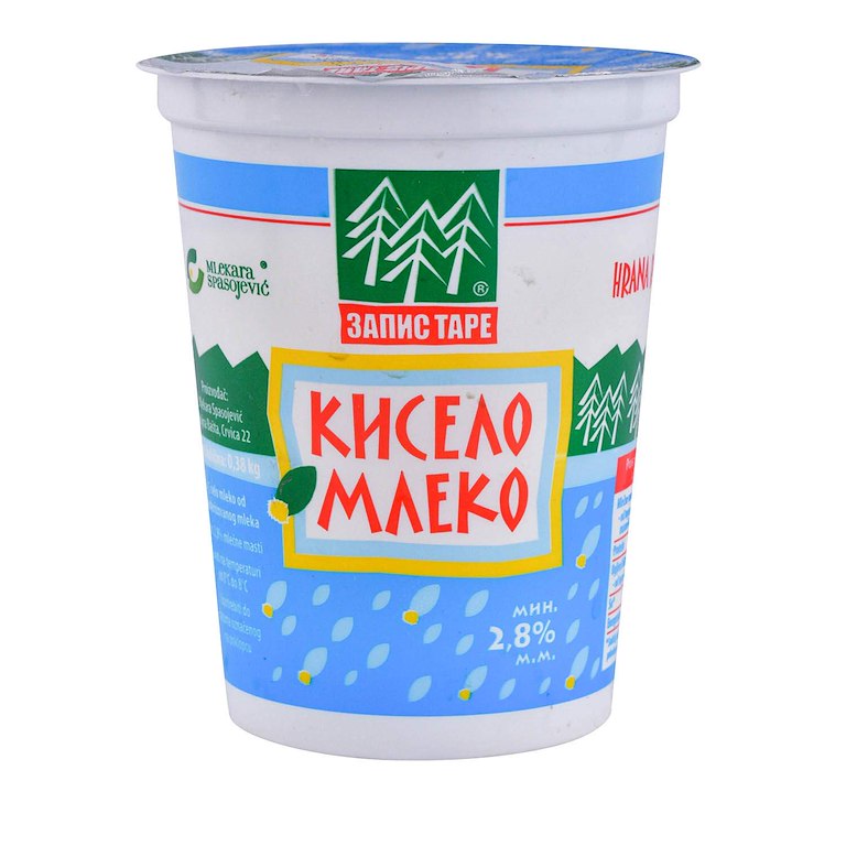 Kiselo mleko 2,8%mm 380g Zapis Tare