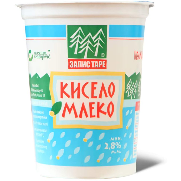 Kiselo mleko 2,8%mm 700g Zapis Tare