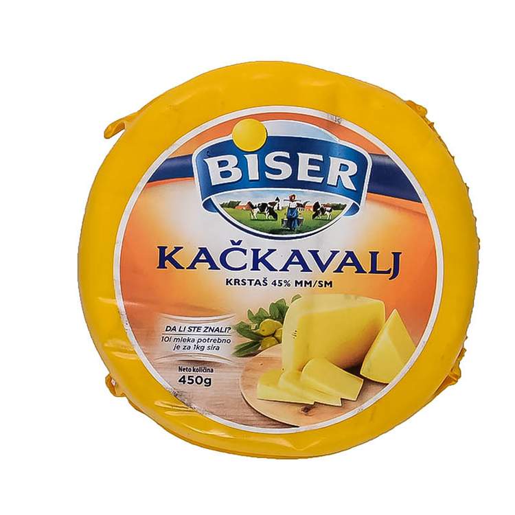 Sir kackavalj krstaš 45% mm 450g Biser