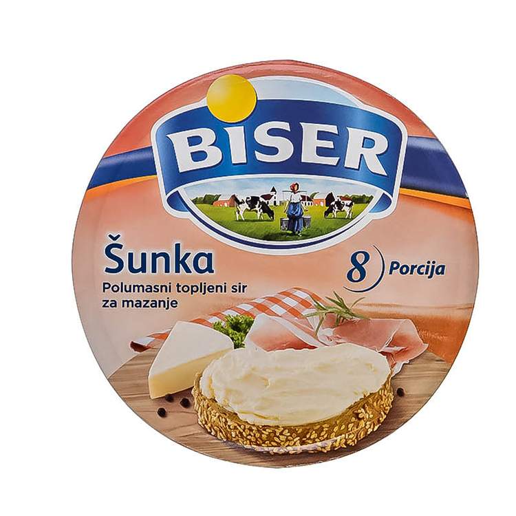 Sir topljeni šunka polumasni za mazanje 140g Biser