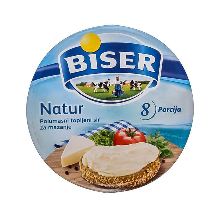 Sir topljeni natur polumasni za mazanje 2x140g Biser