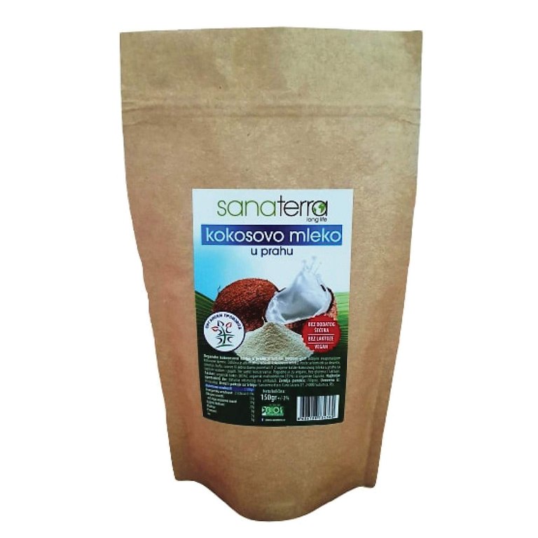 Mleko kokosovo organsko u prahu 150g Sanaterra