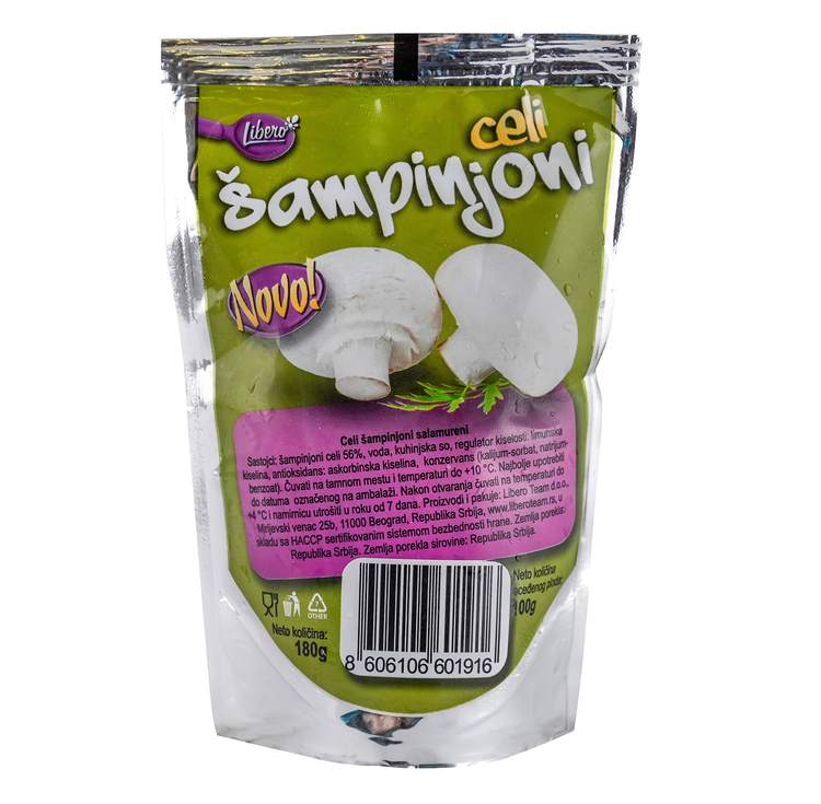Šampinjoni celi 180g Libero