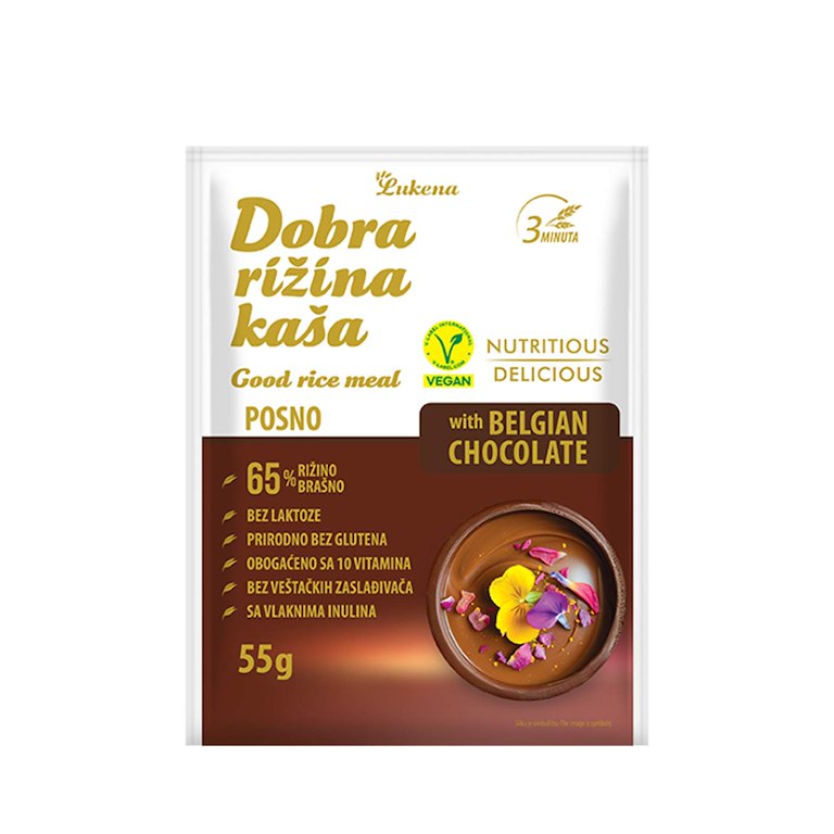 Kaša rižina sa belgijskom čokoladom 55g Dobra