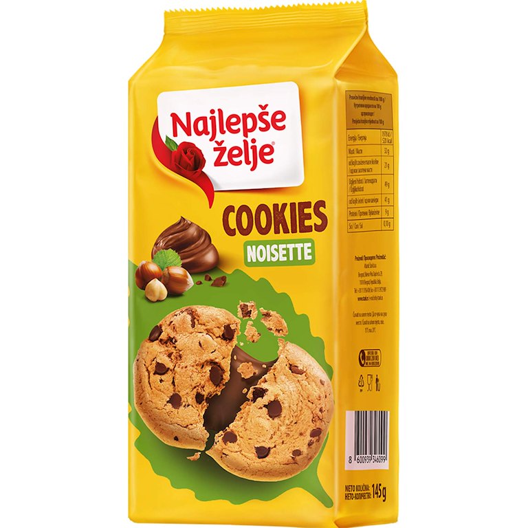 Keks Cookies noisette 145g Najlepše Želje