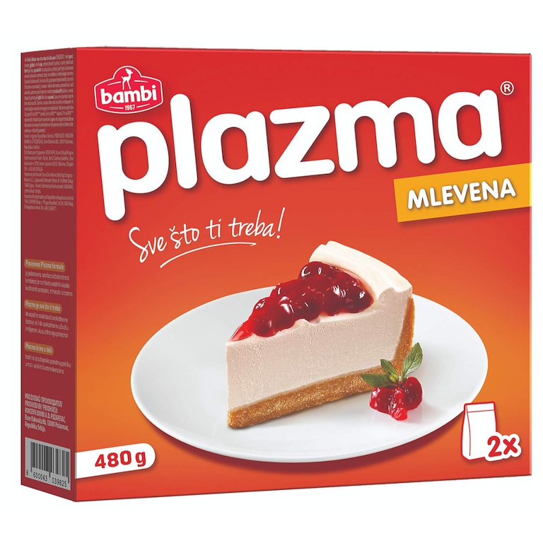 Keks mleveni Plazma 480g Bambi