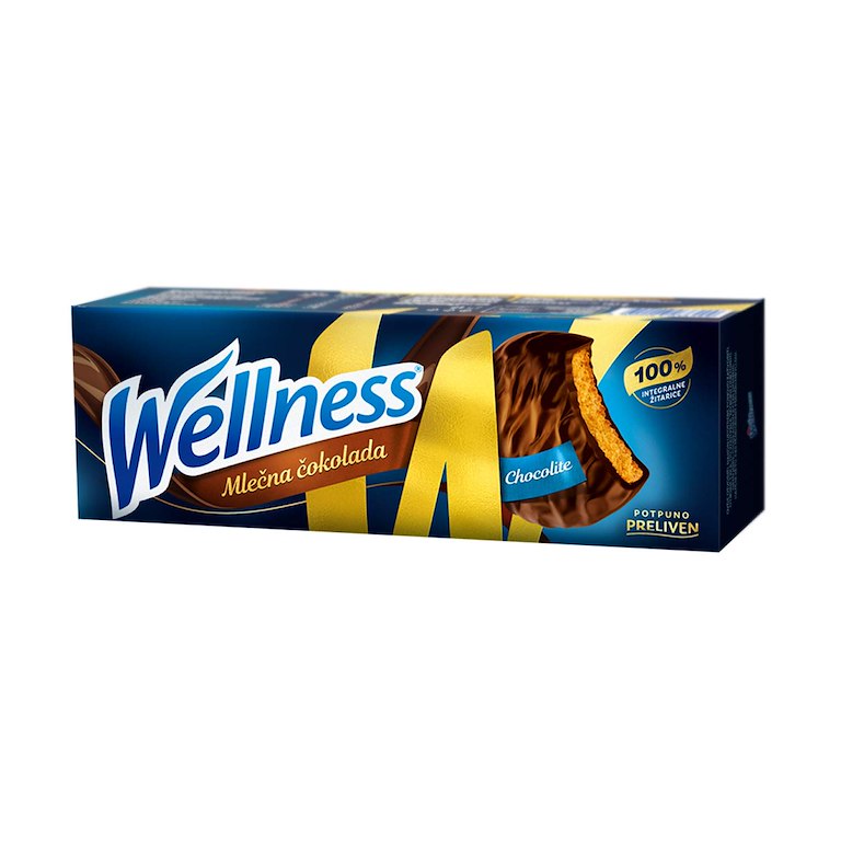 Keks integralni sa ovsenim pahuljicama preliven cokoladom 185g Wellness