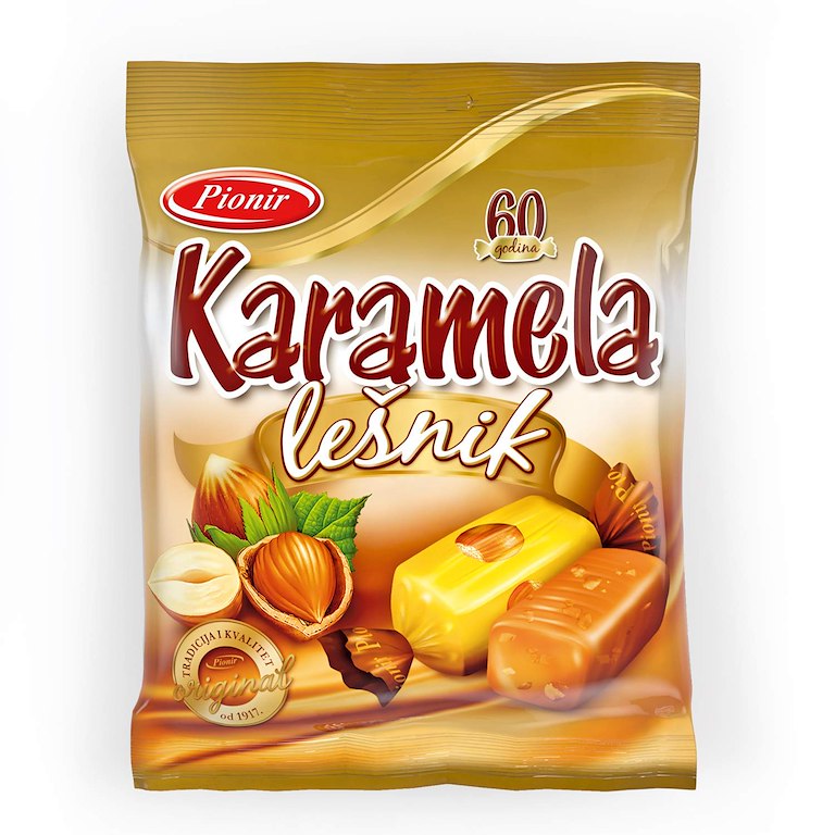 Bombone karamela lešnik 100g Pionir