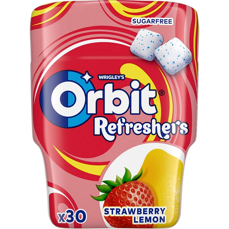 Žvakaća guma Orbit strawberry lemon refresh bočica 30/1