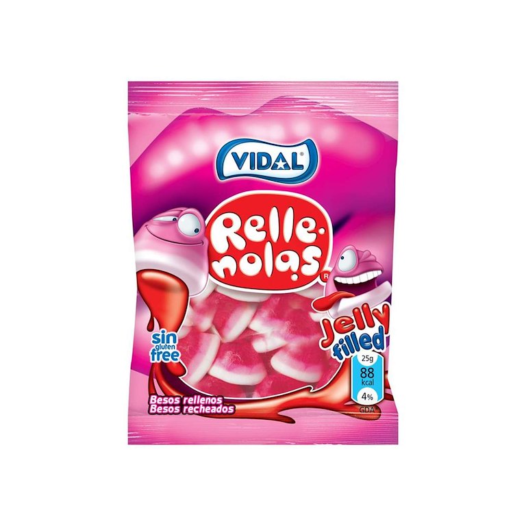 Bombone gumene punjeni poljupci 90g Vidal