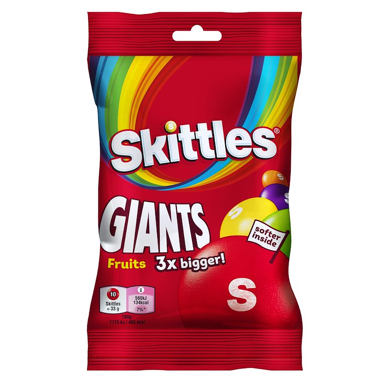 Bombone Giants Fruits 116g Skittles