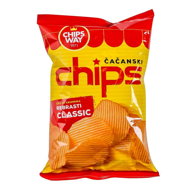 Čips čačanski rebrasti 90g Chips Way
