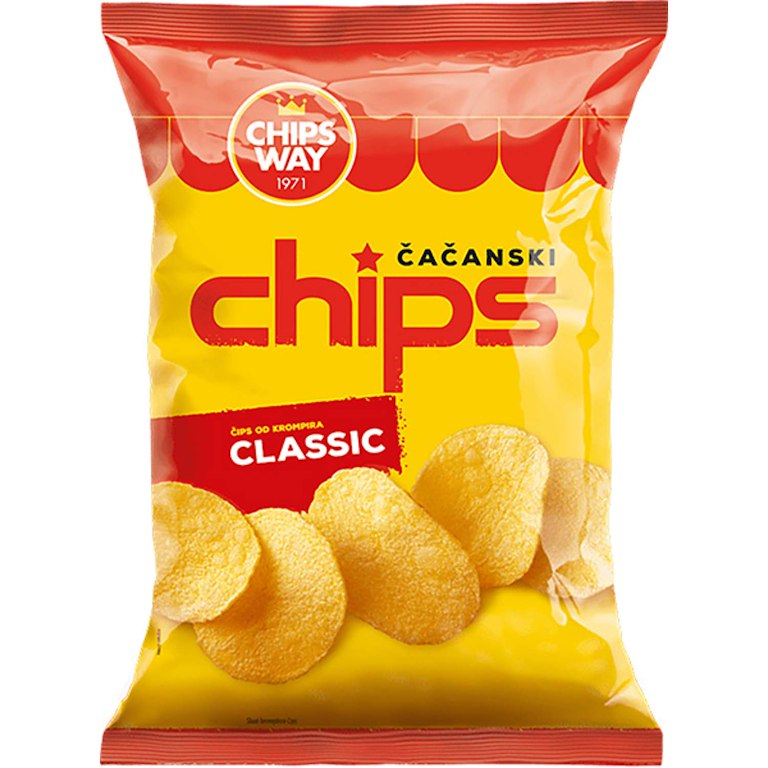 Čips čačanski classic 230g Chips Way