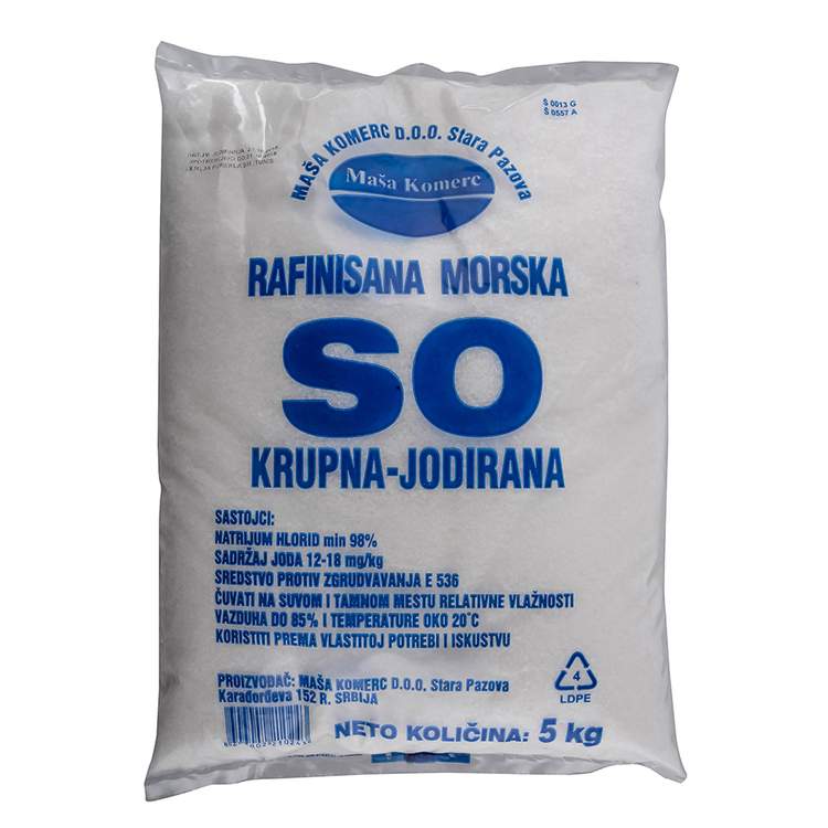 Morska so rafinisana krupna jodirana 5kg So Produkt
