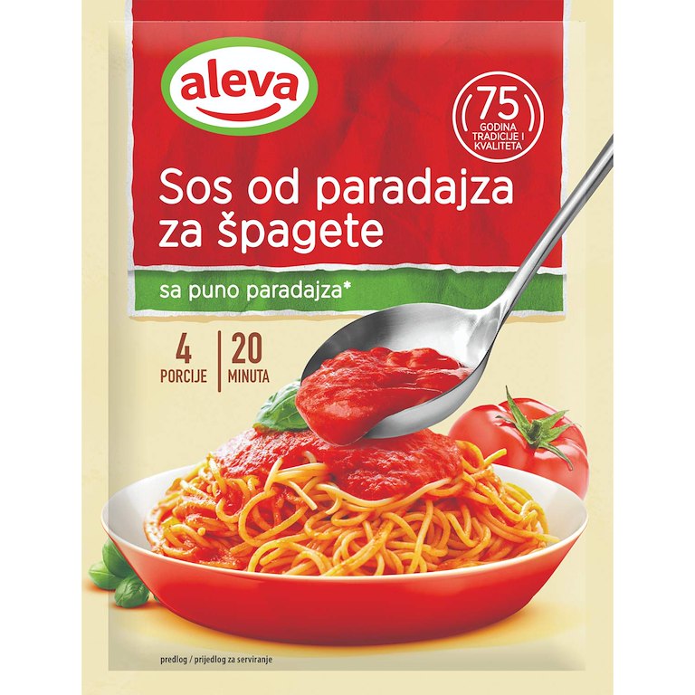 Sos od paradajza za špagete posni 85g Aleva