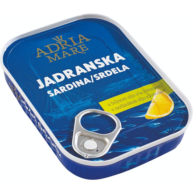 Sardina jadranska u biljnom ulju sa limunom 105g Adria Mare