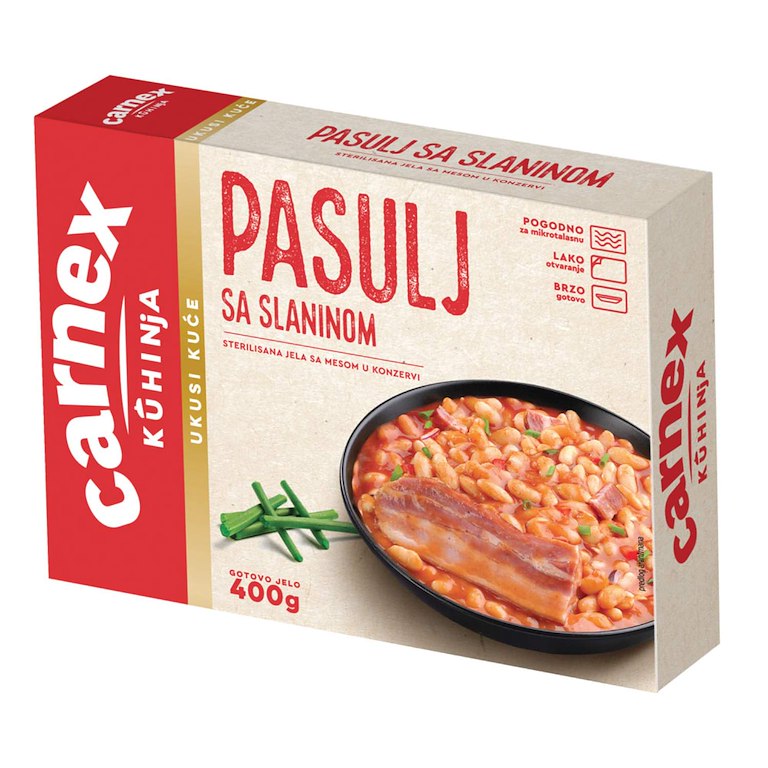 Pasulj sa hamburškom slaninom gotovo jelo 400g Carnex