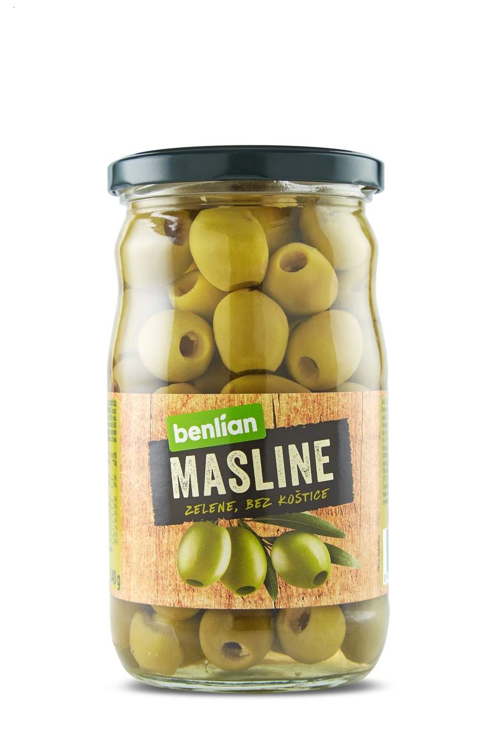 Masline zelene bez koštice 690g Benlian Food