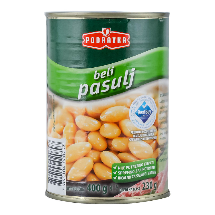 Pasulj beli sterilisani 400g Podravka