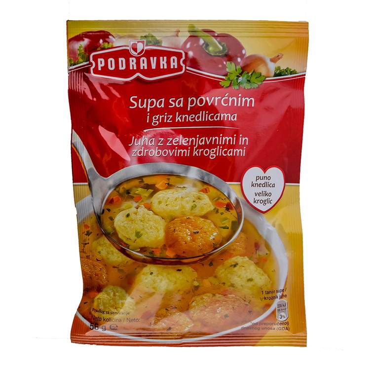 Supa sa povrtnim i griz knedlama 56g Podravka