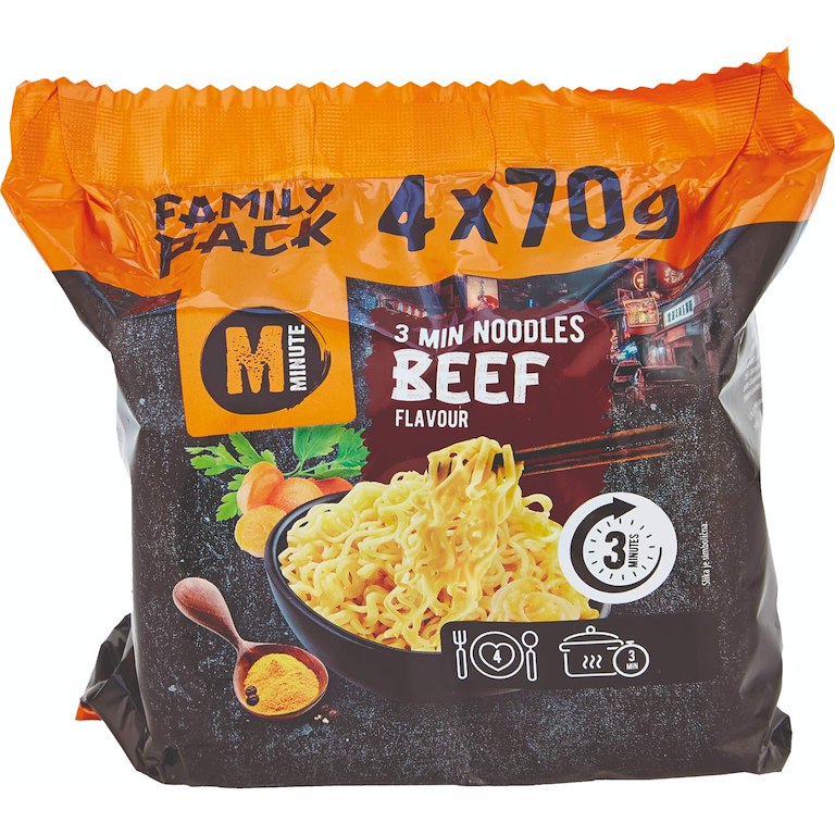 Nudle sa ukusom govedine 4x70g Minute