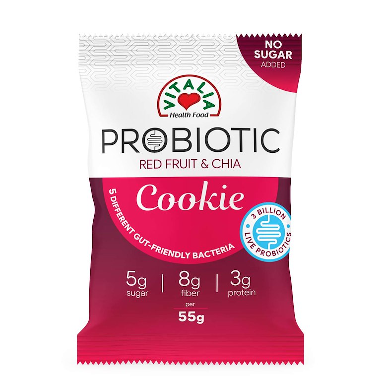 Probiotski keks crveno voće i bela čokolada 55g Vitalia