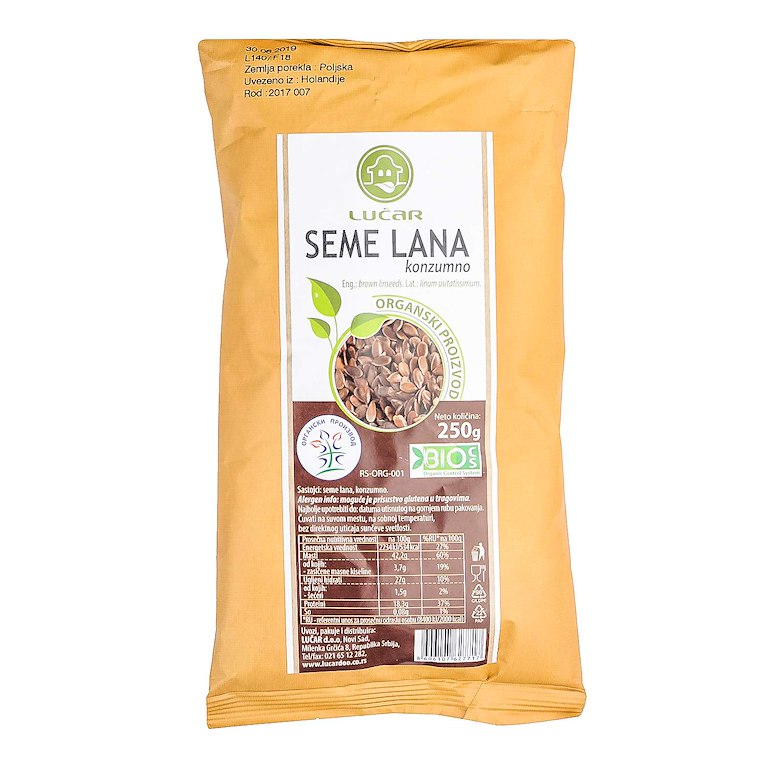 Seme lana konzumno organik 250g Lučar