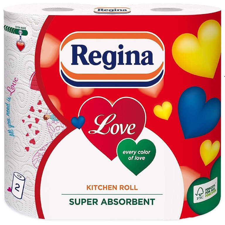 Ubrus kuhinjski Love troslojni 2/1 Regina