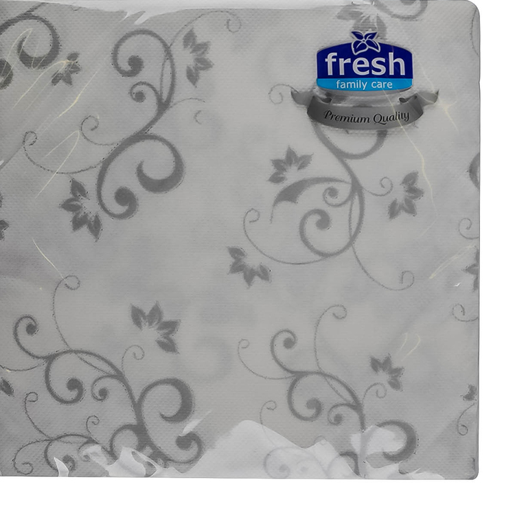 Salvete premium dekor bele troslojne 25/1 Fresh