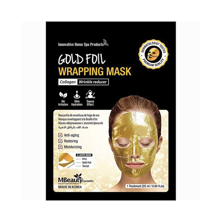 Maska folija za lice Gold 25ml Mbeauty