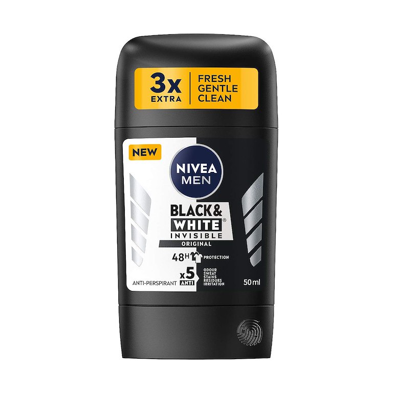 Dezodorans stik za muškarce Black&White Invisible Original 50ml Nivea