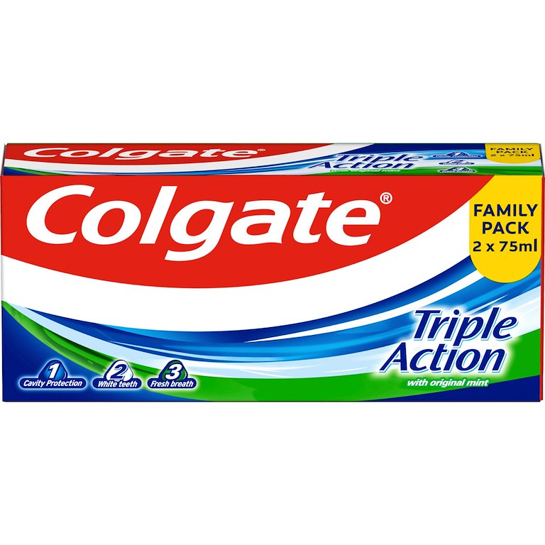 Pasta za zube triple action 2x75ml Colgate