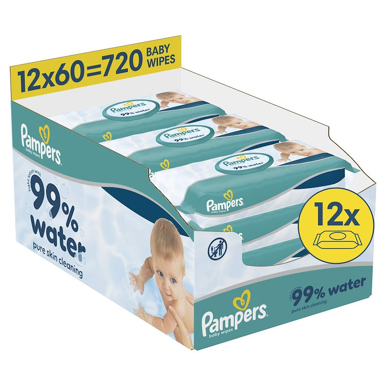 Vlažne maramice Aqua Water 12x60/1 Pampers