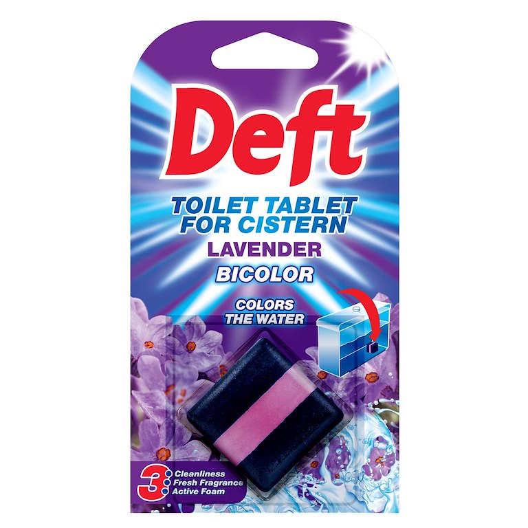 Tableta za vodokotlić bicolor lavanda 50g Deft