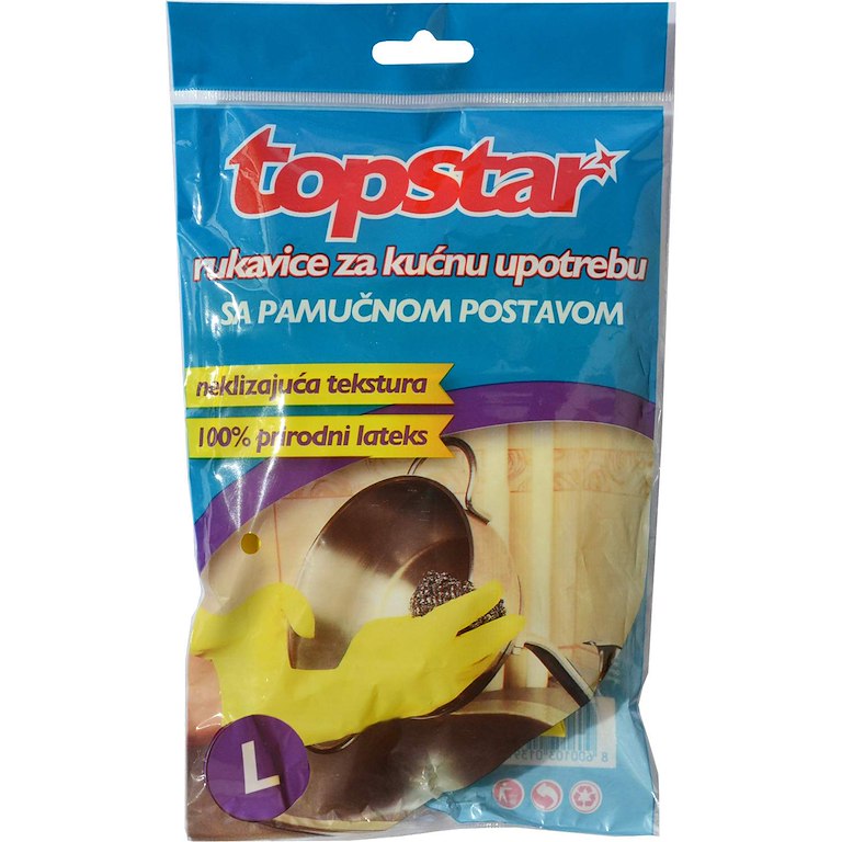 Rukavice gumene sa pamučnom postavom L Top Star