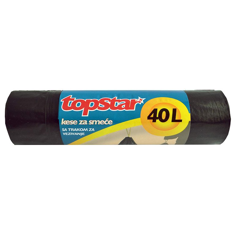 Kesa za smeće sa trakom LDPE 40l 55x60cm 12kom Top Star