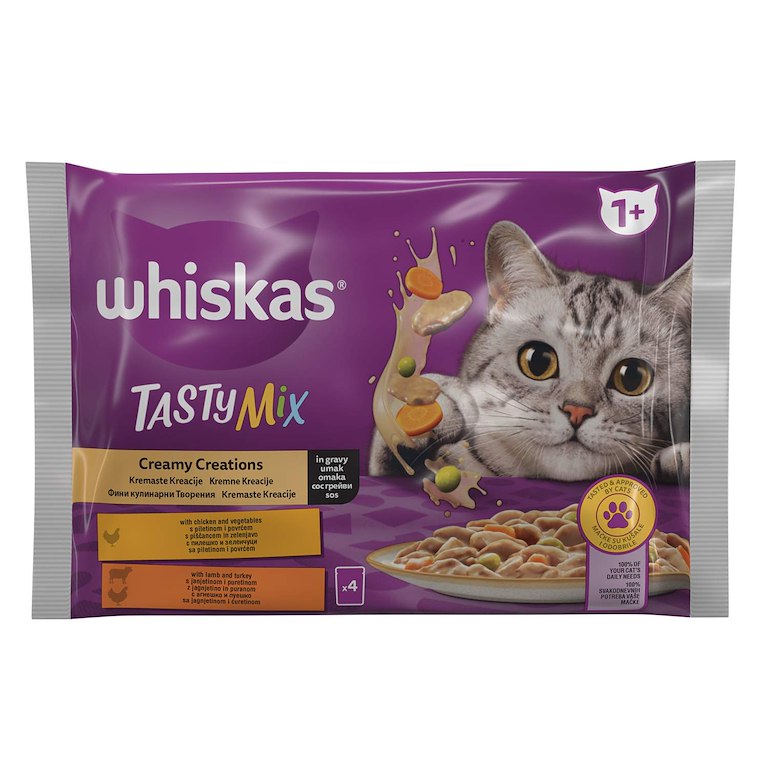 Hrana za mačke meso u kremastom sosu 4x85g Whiskas