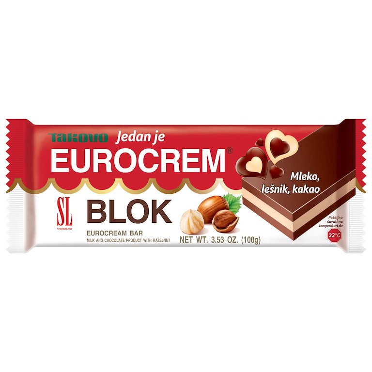 Krem tabla Eurokrem blok 100g Swisslion