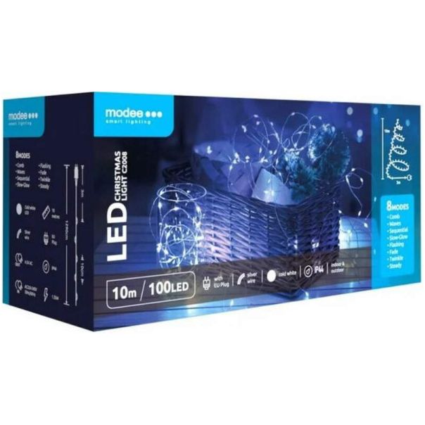 Modee Lighting ML-C2008 Lampice za jelku sa 100 LED dioda dnevno svetlo,10m bele