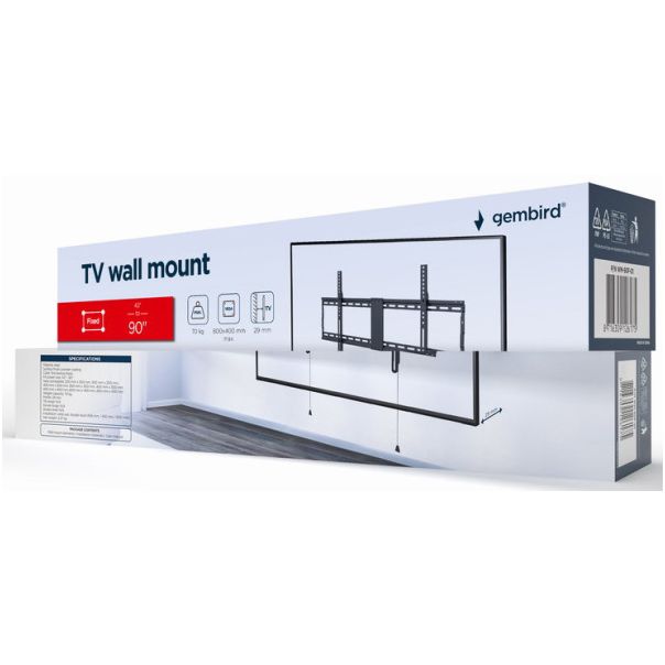WM-90F-01 Gembird TV nosac fiksni VESA max 80x40cm, 37-86 max.70kg
