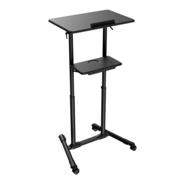 TVS-DESK-01-BK Gembird Mobilni sto sa toèkicima, 1110-1345 mm, crne boje