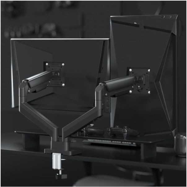 MA-DA2-06 Gembird Podesivi dupli stoni drzac za monitor, tilt, 17-32 max.10kg Black