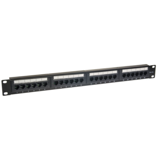 Patchcord kabel panel UTP 5e, 24, Rek 19“ 1U