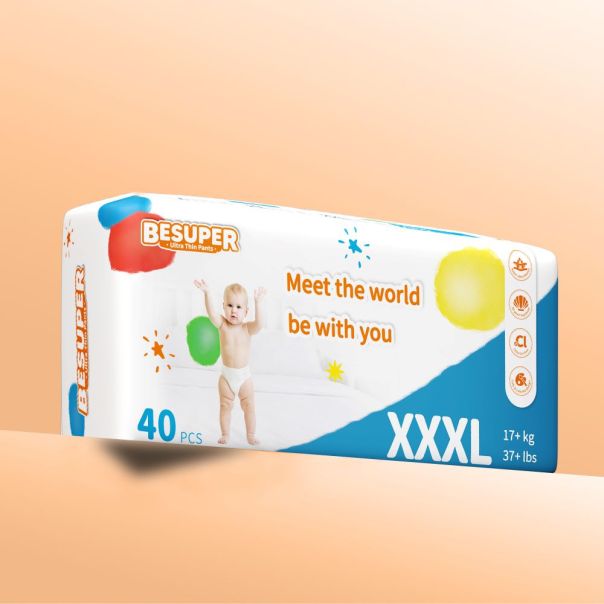 BESUPER ULTRA THIN PROBIOTIC Pelene-Gaćice XXXL (17+ kg), 40 komada